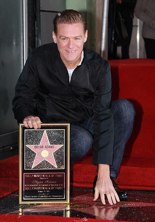 'Humbled' Bryan Adams receives his Hollywood star following baby news ...