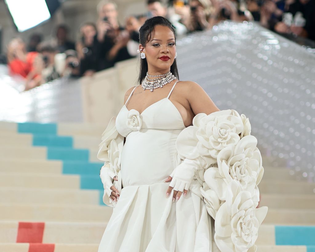 Pregnant Rihanna arrives two hours late to the Met Gala with partner A ...