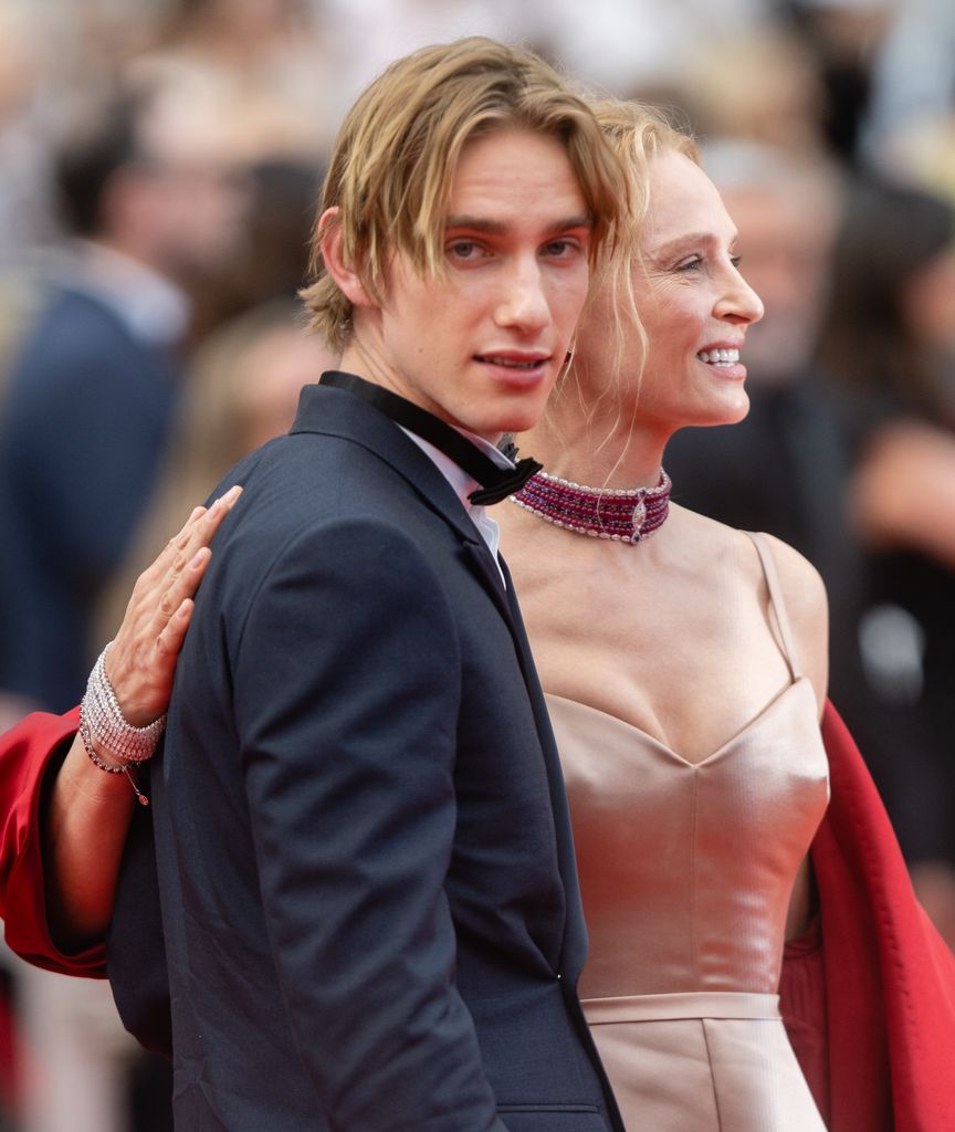 Uma Thurman, Ethan Hawke's rarely seen son Levon joins mom for red carpet Cannes moment | HELLO!