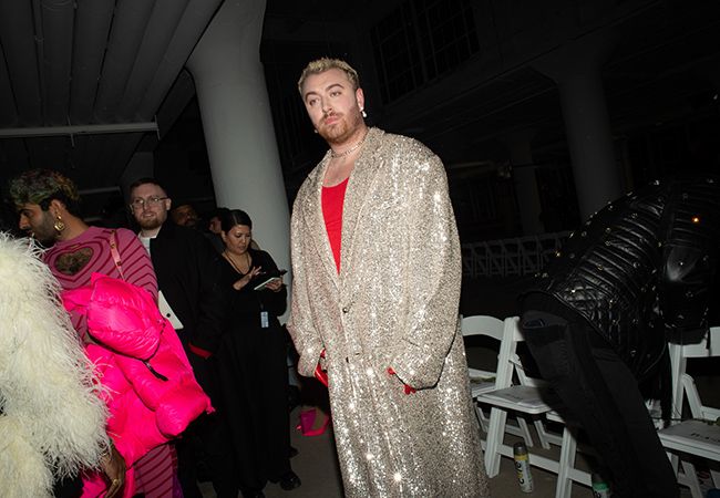 Sam Smith dazzles in sequin-clad coat post BRITs controversy | HELLO!
