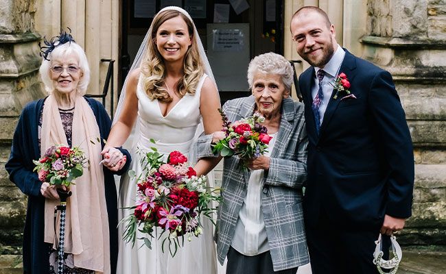 Covid-19 bride's genius wedding day solution – see photo | HELLO!