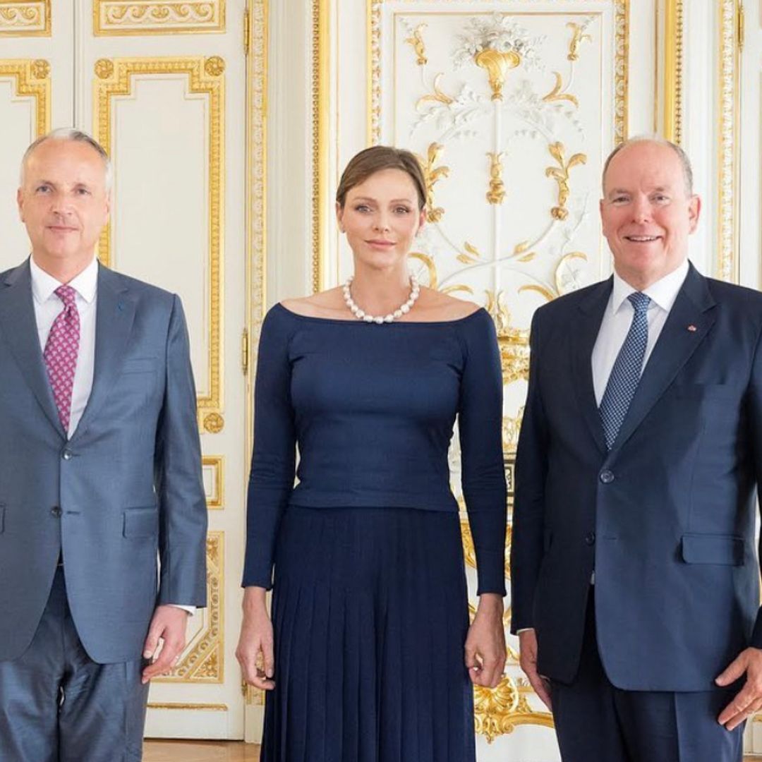 Princess Charlene makes rare appearance in fitted off-shoulder top ...