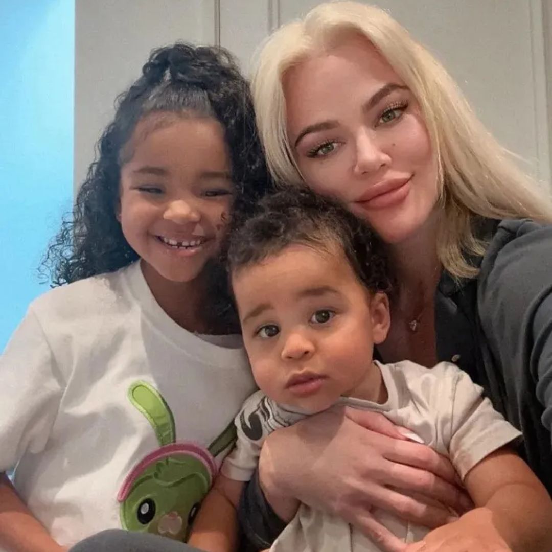 Khloe Kardashian shares rare pic of son being held by her daughter True at family celebration ...