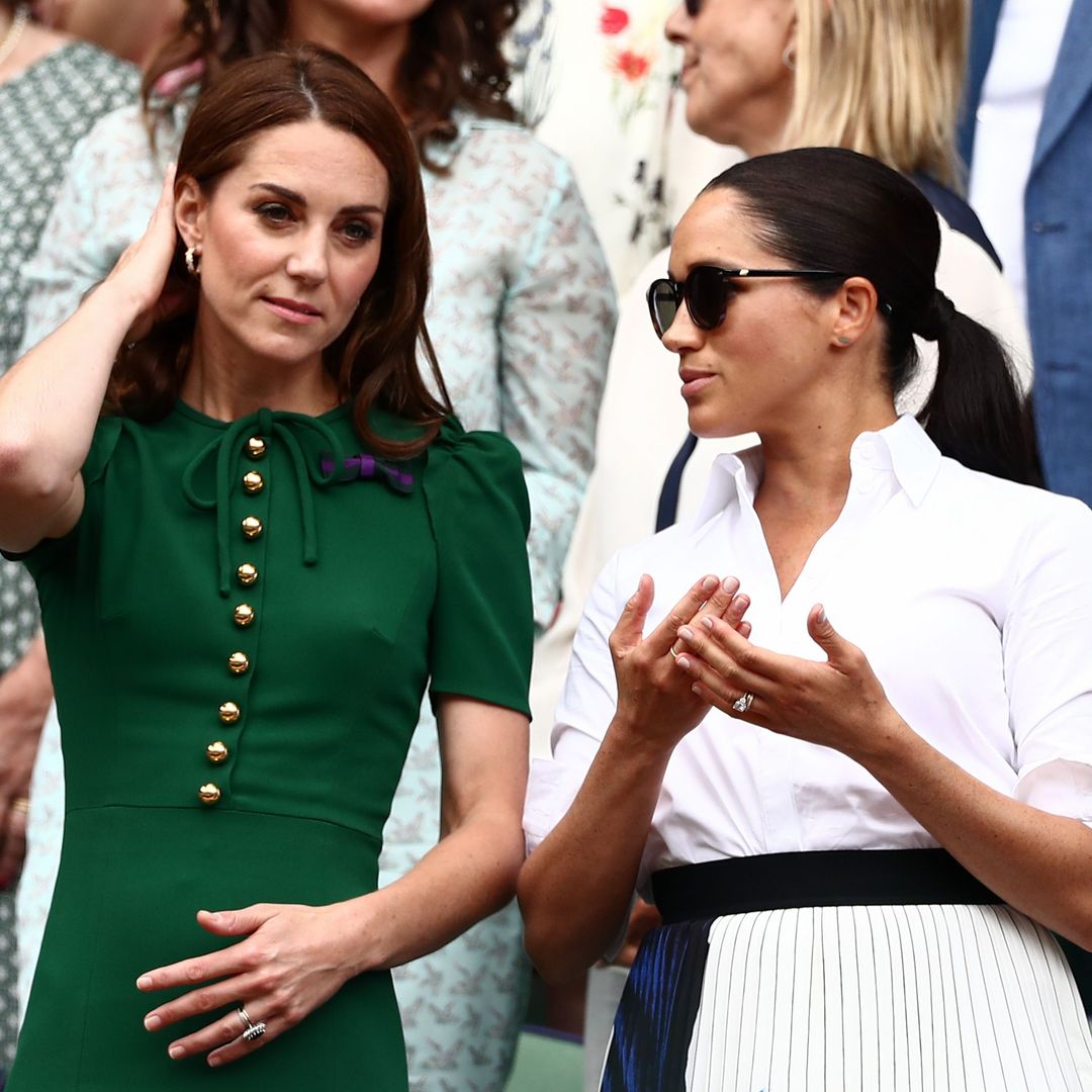 Did Kate Middleton hand Meghan Markle her wedding bouquet? Watch the ...