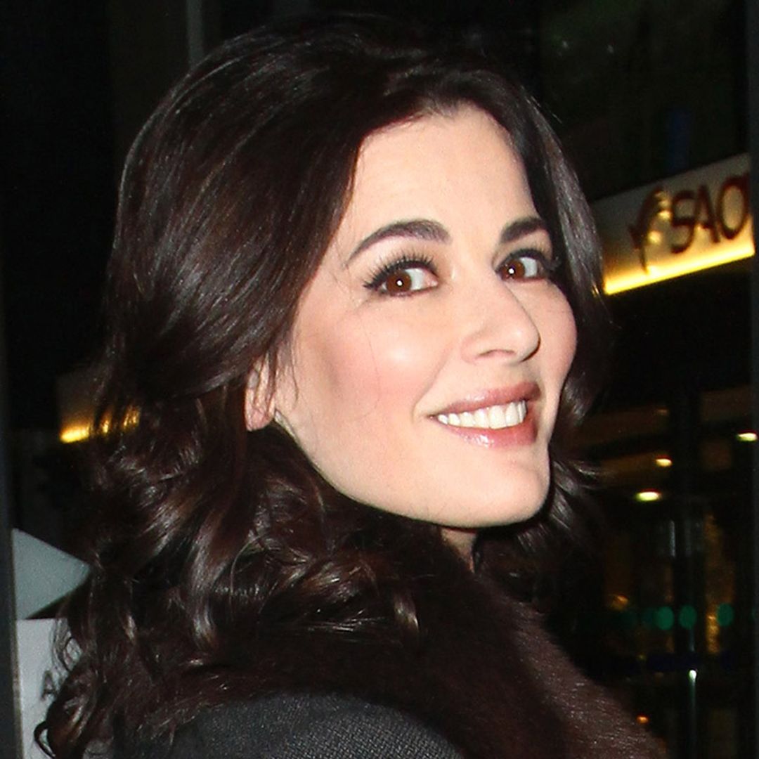 Nigella Lawson smoulders in blue velvet dress as she puts on flirty ...