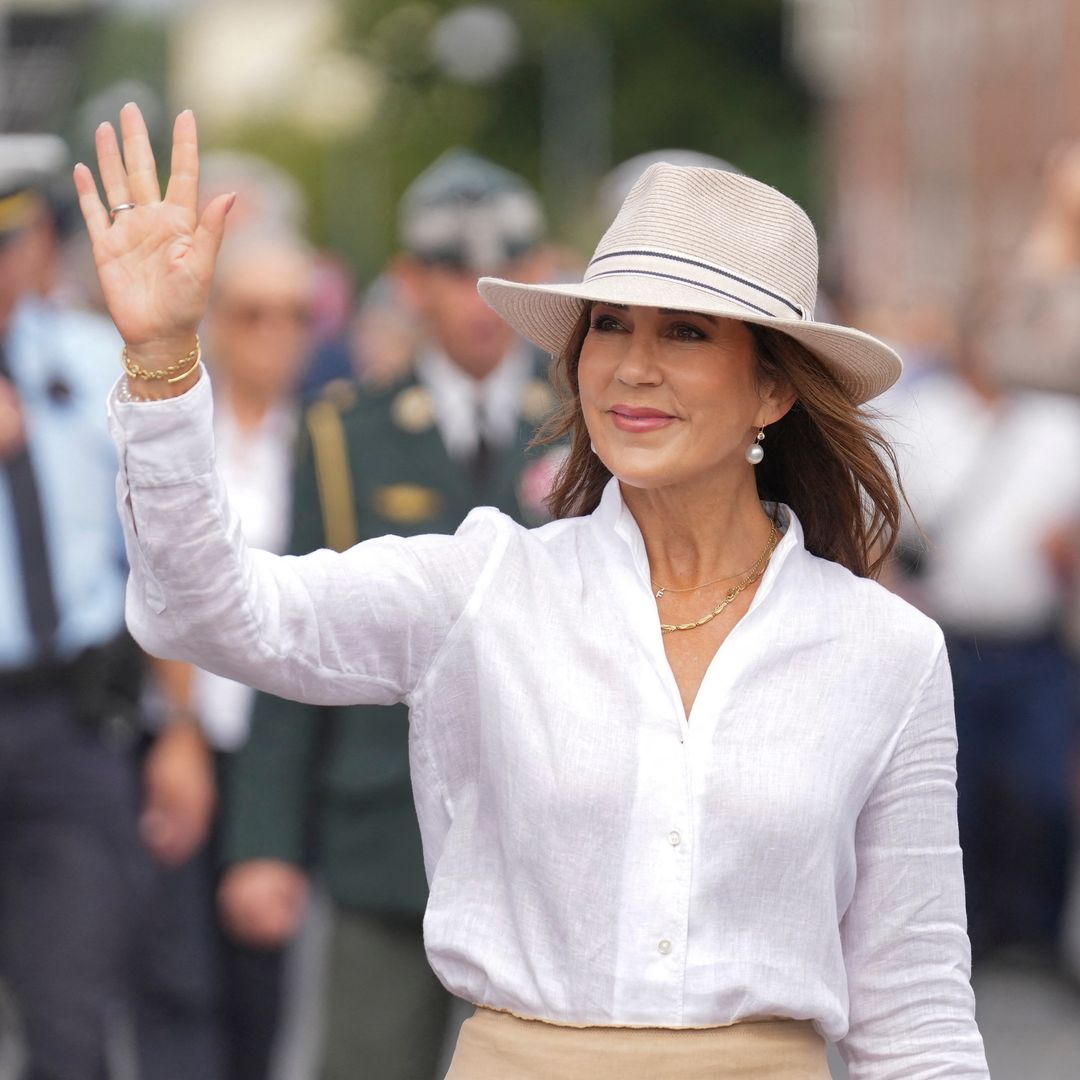 Queen Mary looks JUST like Audrey Hepburn in most enormous hat | HELLO!