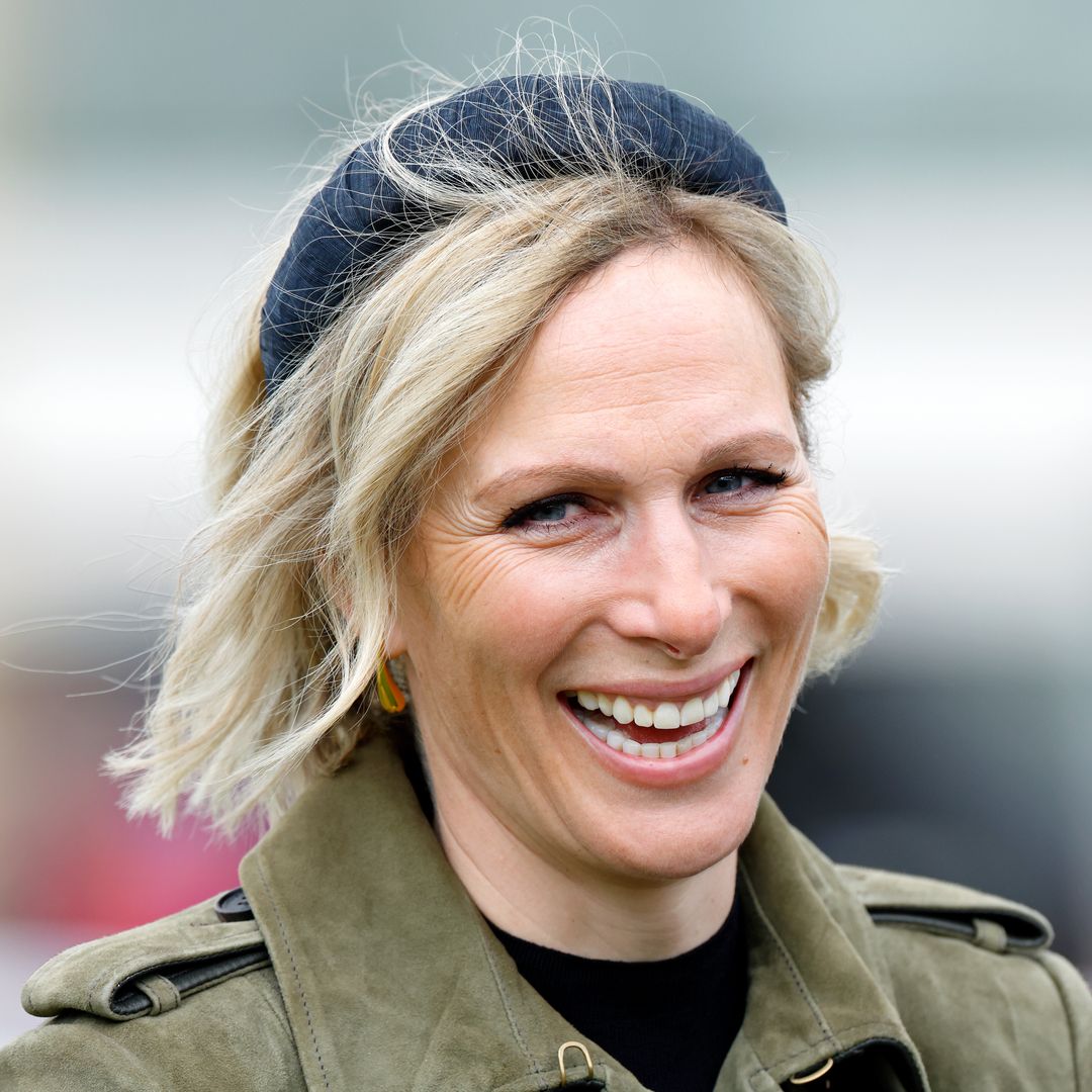 Sporty Zara Tindall goes off-duty in burgundy leggings and puffer coat ...