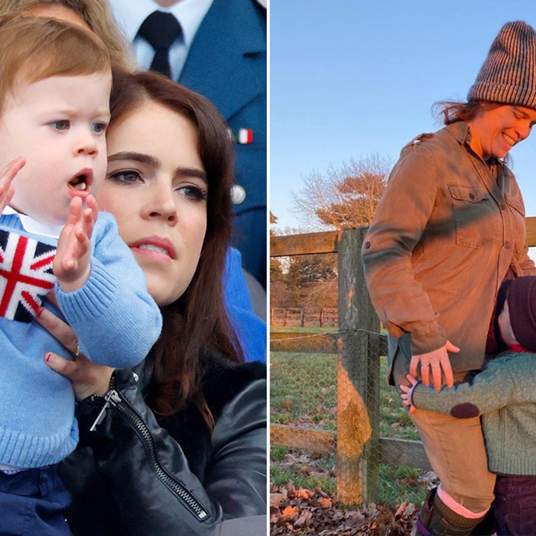 Princess Eugenie's son August walks late Queen's corgi in heart-warming new photo | HELLO!