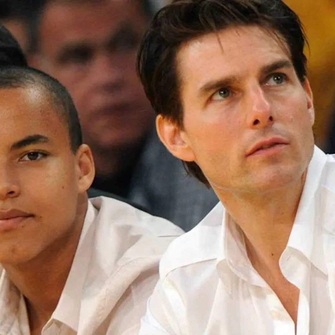 Tom Cruise poses with his and Nicole Kidman’s two kids Connor and Bella ...