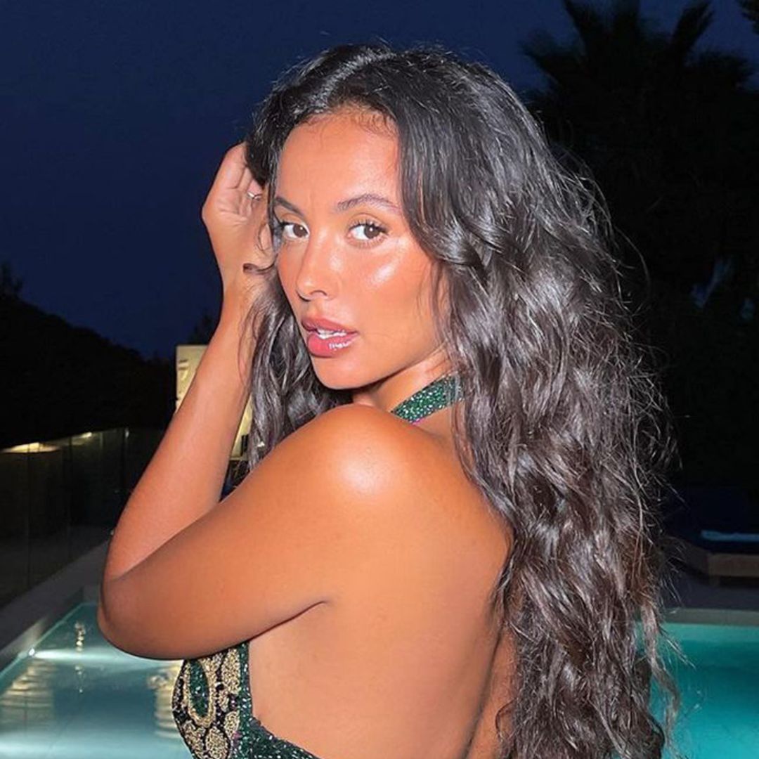 Maya Jama Is A Bodacious Bombshell In Figure Skimming Denim Dress Fans React Hello