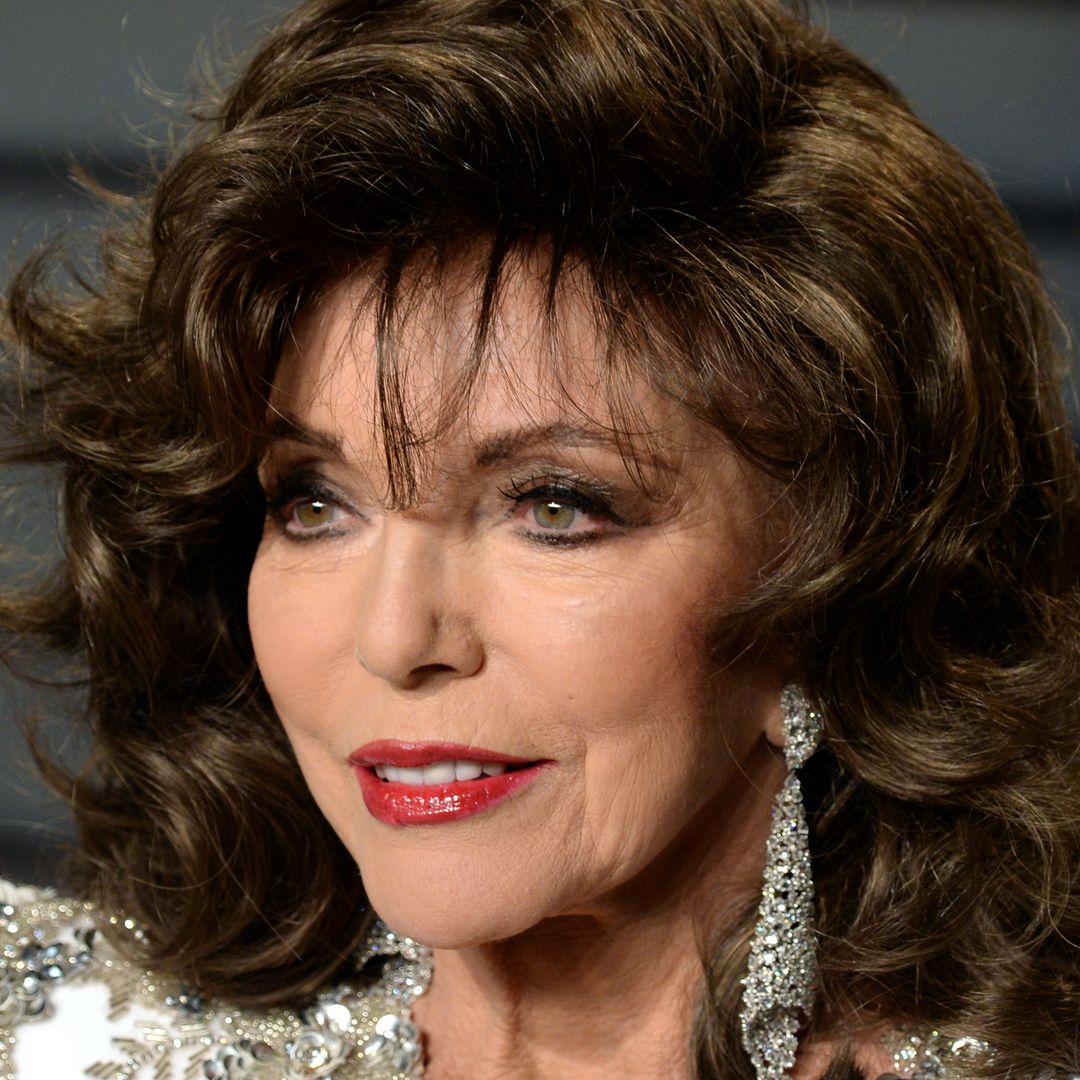 Joan Collins wows in bridal white look as she jets to legendary LA ...
