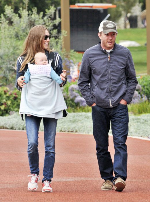 Guy Ritchie and Jacqui Ainsley: couple take baby daughter for a walk in ...
