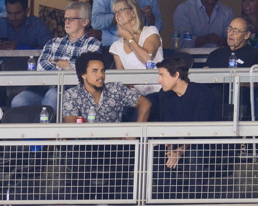 Father and son Tom Cruise and Connor enjoy boys day out at Dodgers game ...