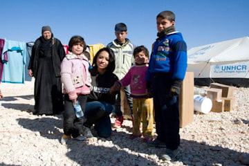 Vampire Diaries’ Kat Graham pays emotional visit to refugees | HELLO!