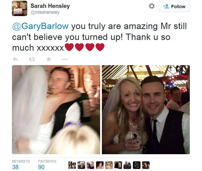 Gary Barlow surprises bride on her wedding day | HELLO!