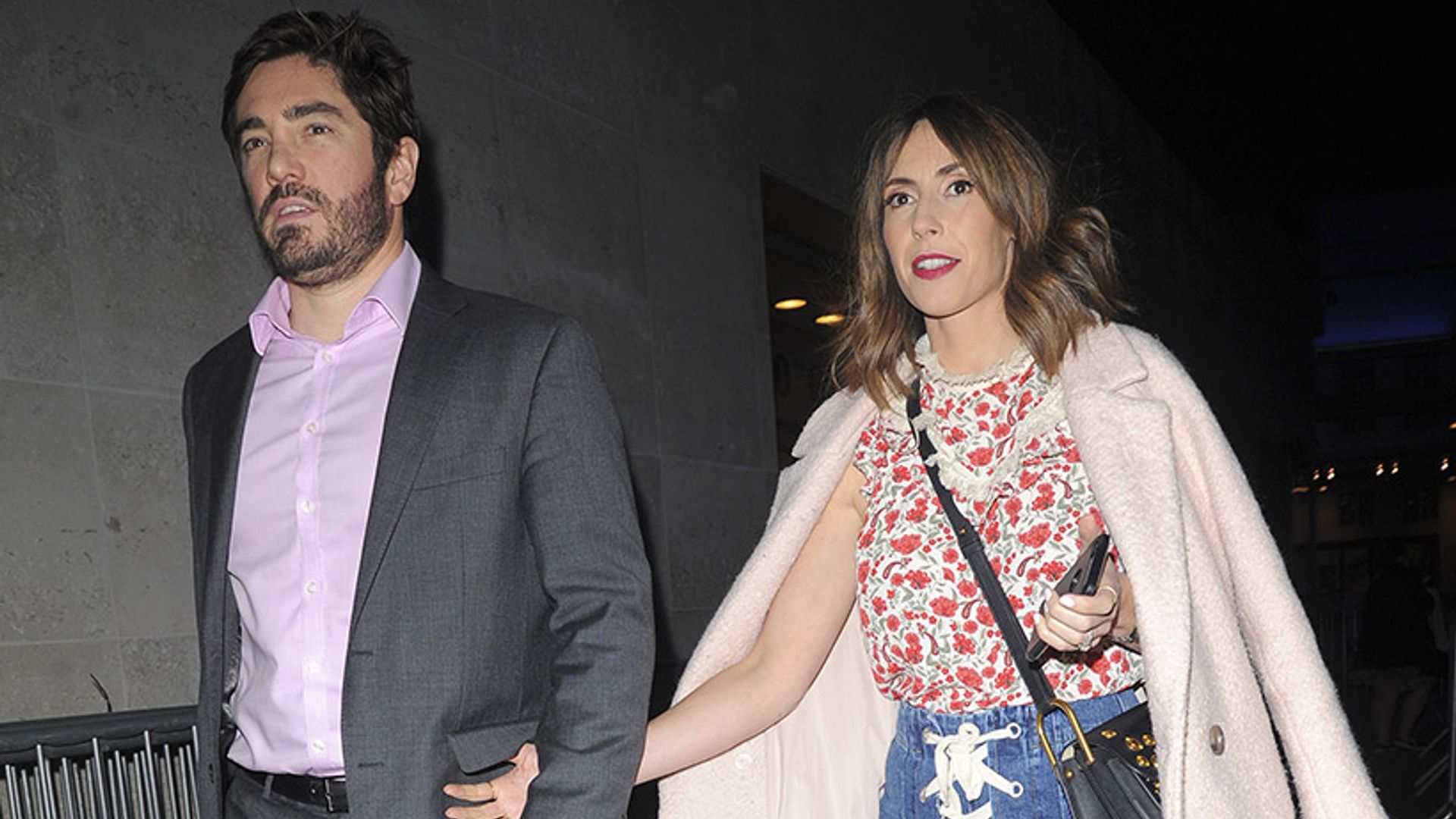 Alex Jones and husband Charlie Thomson go hand-in-hand in rare public ...