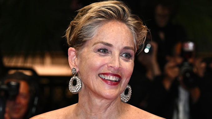 Sharon Stone drapes herself in sequins for dazzling surprise appearance ...