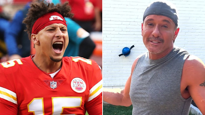 Tim McGraw thrills fans with muscular display as he takes on NFL star ...