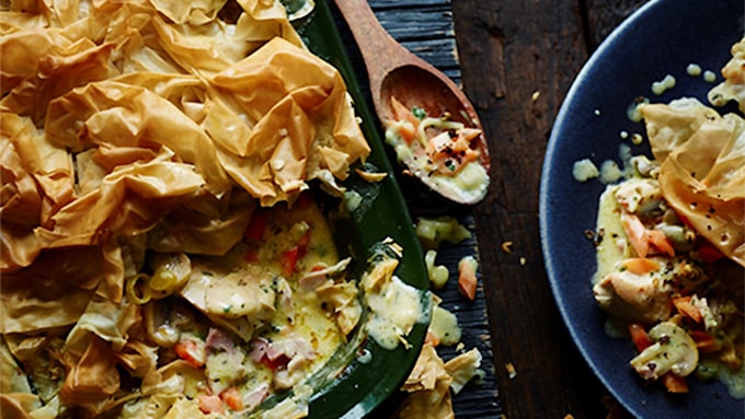 Joe Wicks' Turkey, Ham & Mushroom Filo Pie | HELLO!