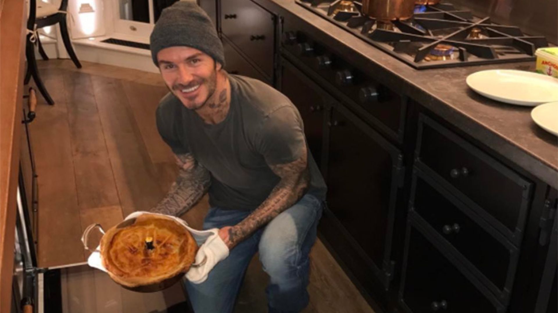 David Beckham shows off his impressive culinary skills | HELLO!