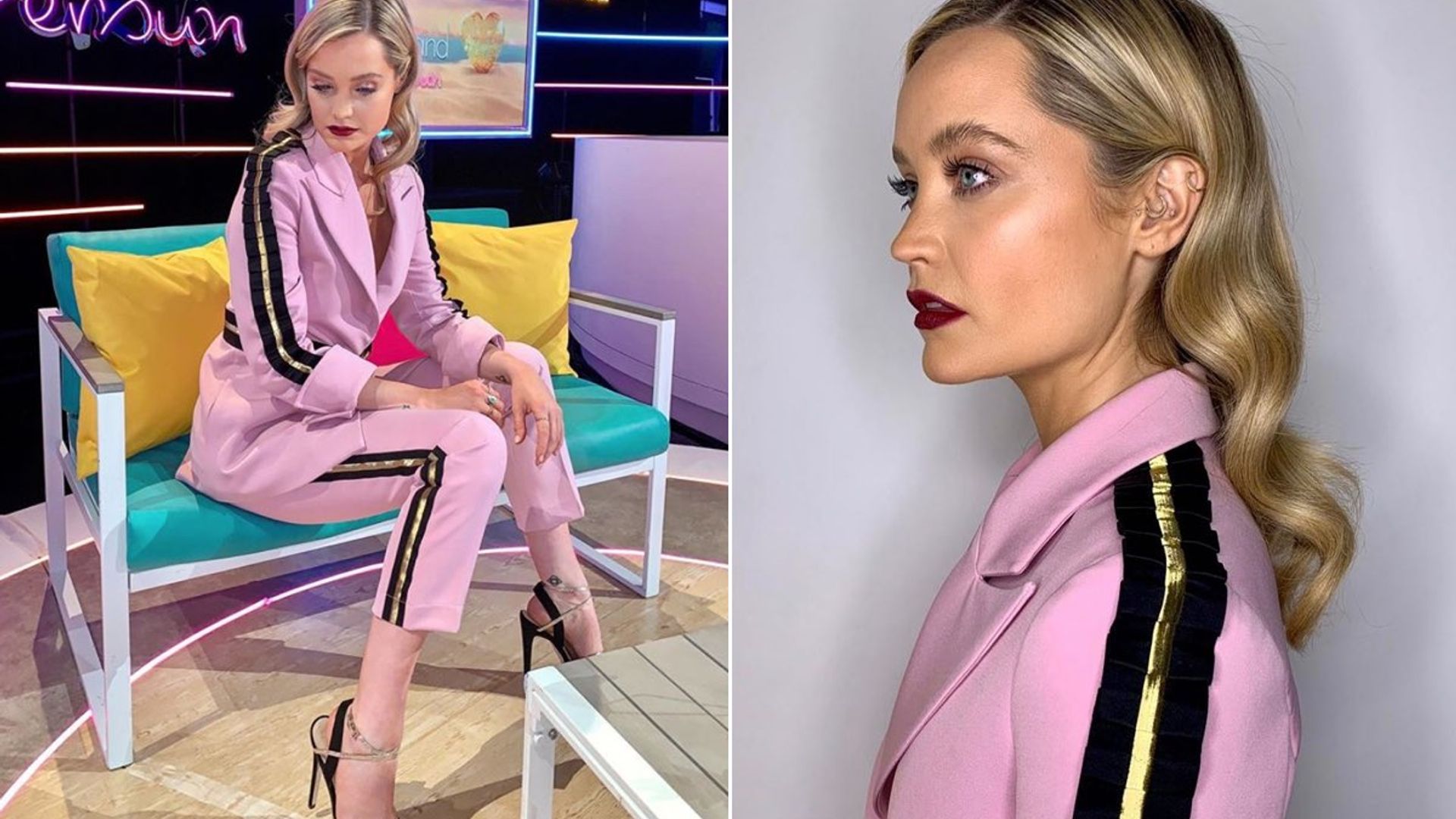 Laura Whitmore rocks a cute pink suit on Love Island Aftersun - and we ...
