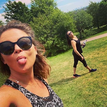 Emily Atack shows off her abs as she returns to workout mode during ...