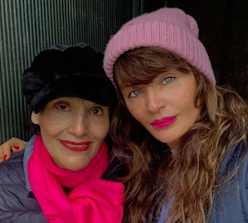 Helena Christensen, 52, rocks a plunging bodysuit inside her quirky ...