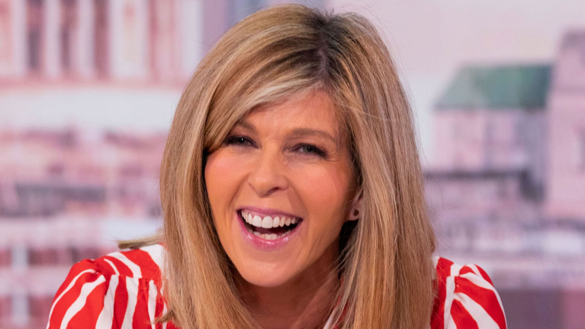 Kate Garraway looks incredible in waist-cinching red trousers | HELLO!