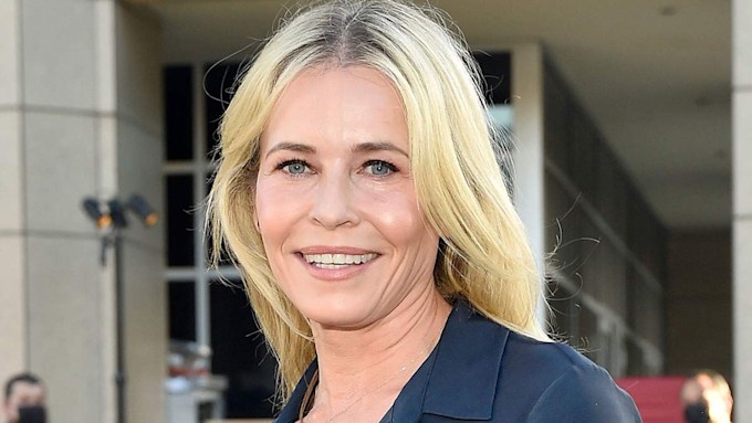 Chelsea Handler, 46, highlights endless legs in slinky black swimsuit ...