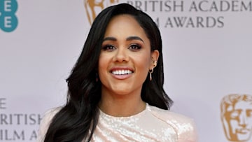 Alex Scott shimmers in cut-out gown with daring thigh-split at BAFTAs ...