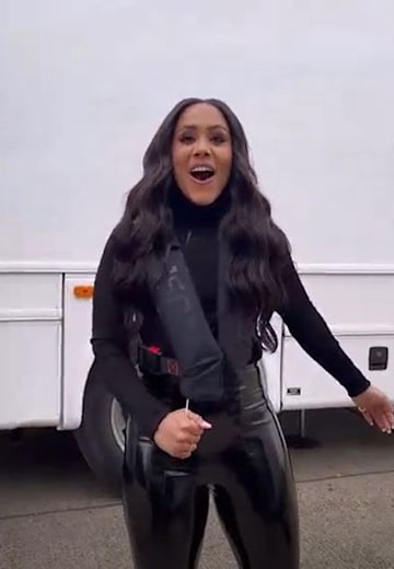 Alex Scott turns heads in daring latex leggings | HELLO!