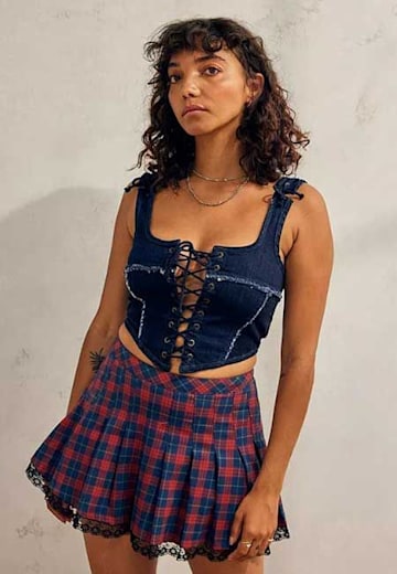 Rochelle Humes Turns Heads In Unexpected Plunging Denim Corset And