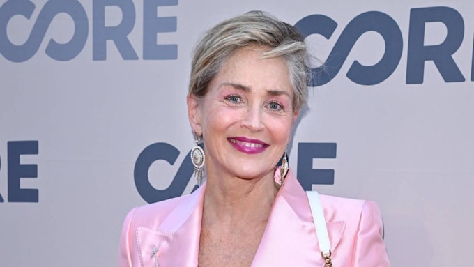 Sharon Stone stops fans in their tracks with sheer gown and fresh-faced ...