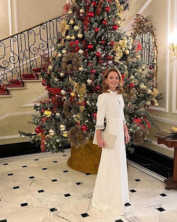 Geri Horner wows in the slinkiest keyhole cut-out gown for special ...