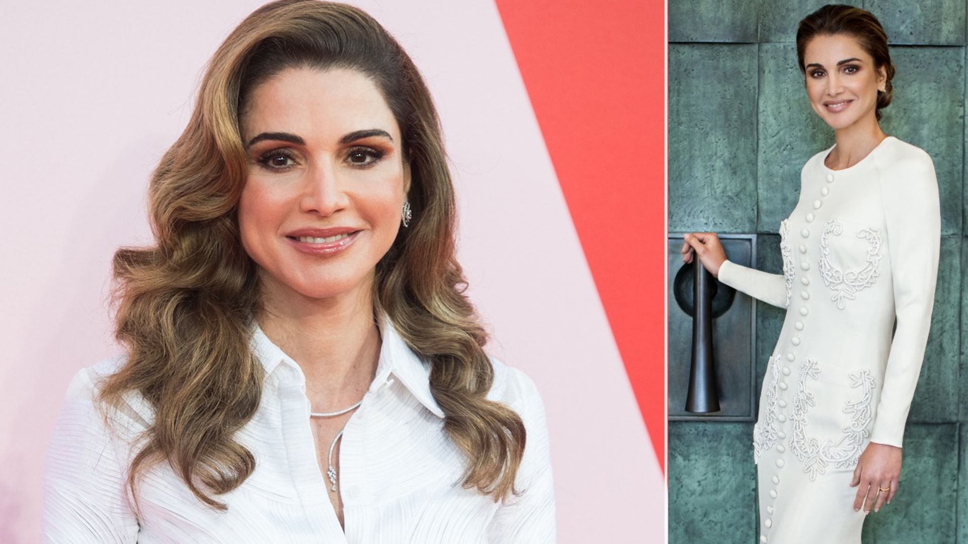Queen Rania stuns in white gown as she releases new official portraits ...
