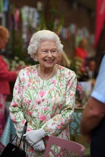 The Queen giggles in statement floral dress at G7 summit | HELLO!