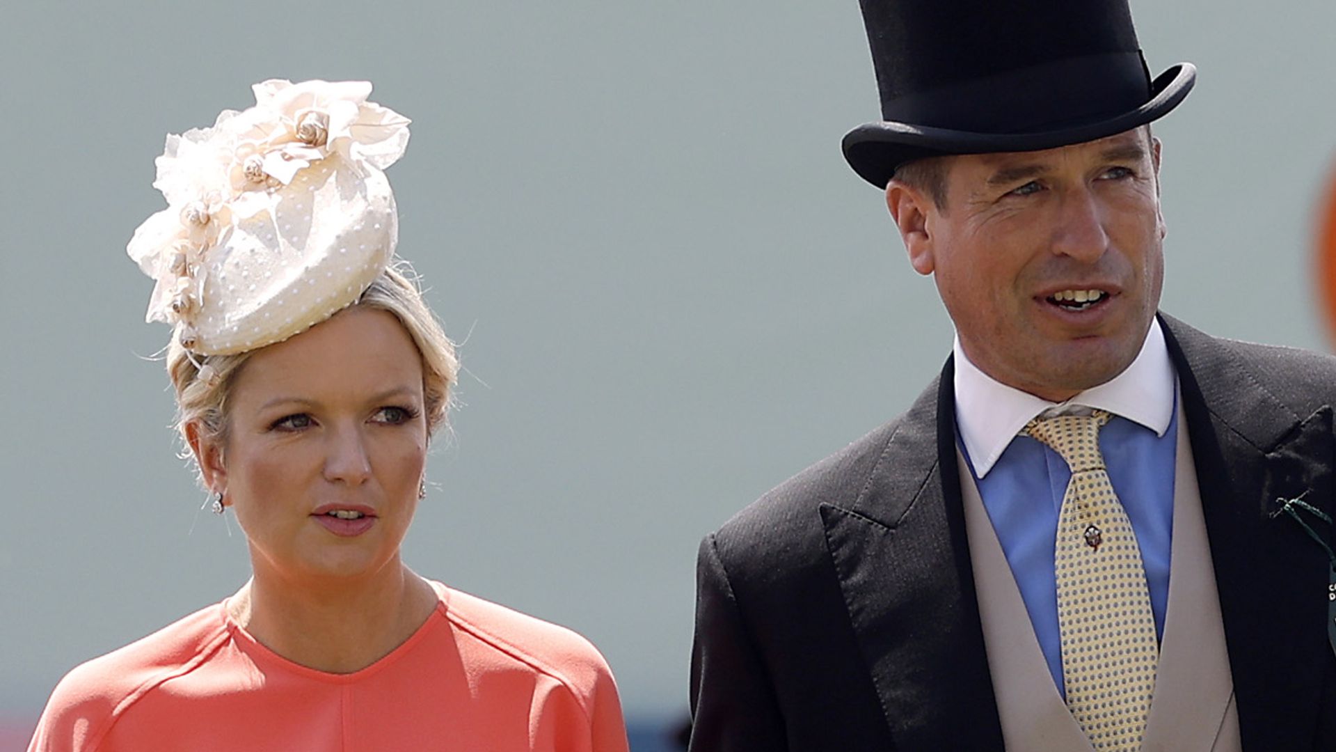 Peter Phillips' girlfriend Lindsay is a vision in orange for family ...