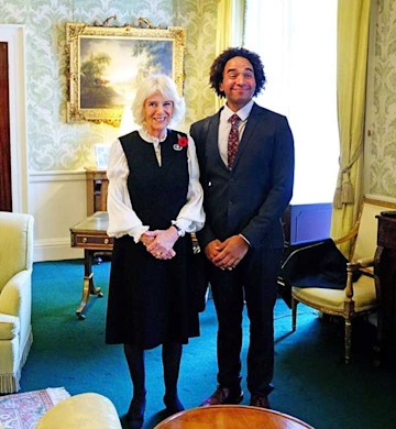 Queen Consort Camilla twins with Princess Beatrice in sweetest dress ...