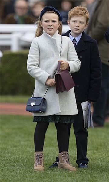 Lena and Mia Tindall twin in headbands and matching shoes for day at ...