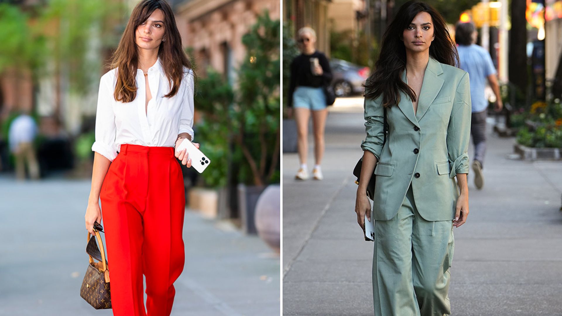 Emily Ratajkowski rocks two classic tailoring style moments - see ...