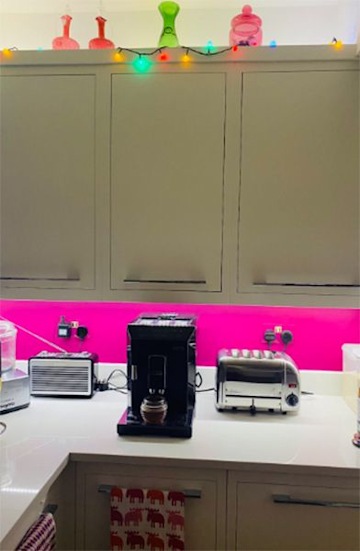 Inside Ricky Gervais and Jane Fallon's incredible NEON PINK kitchen ...