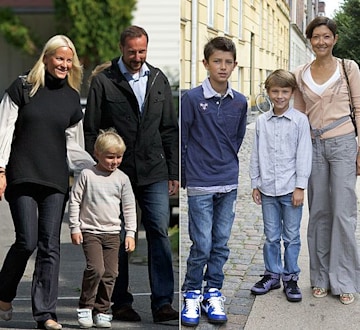 Princess Mary and Princess Mette-Marit taking their sons to their first ...