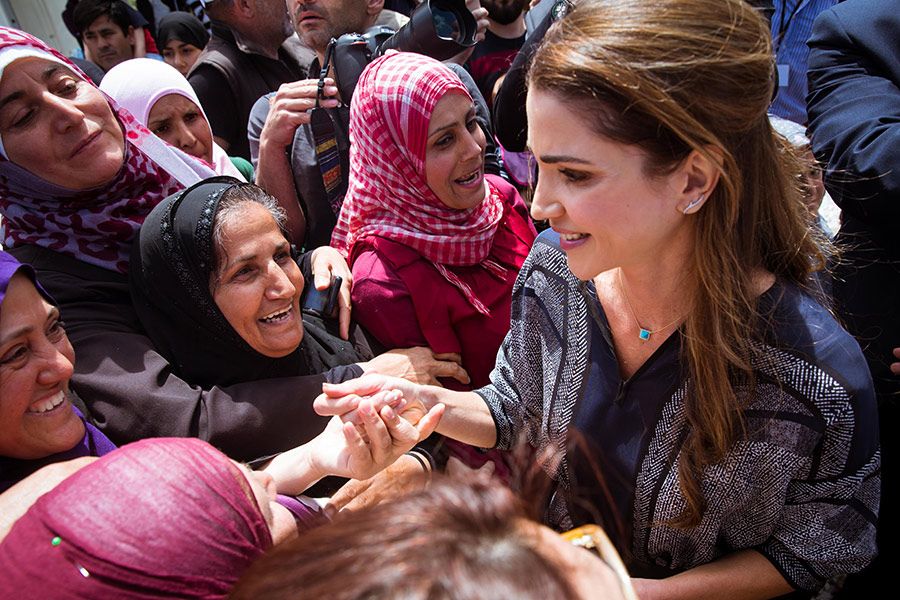 Queen Rania of Jordan meets young refugees in Lesbos | HELLO!