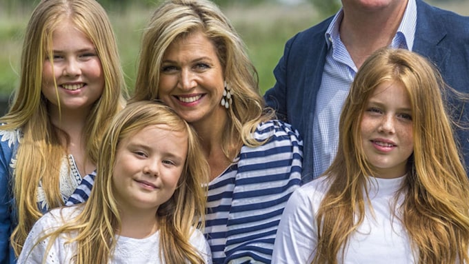 Queen Maxima and her daughters stun in newly released glamour shots ...