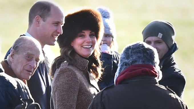 Kate steps out for church with the royal family | HELLO!