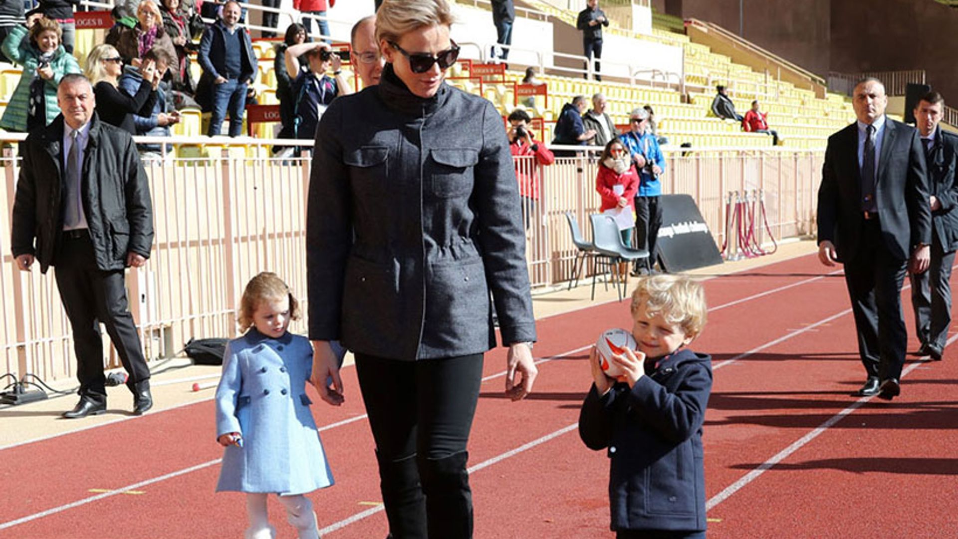 Princess Charlene, Prince Albert & twins attend rugby tournament | HELLO!