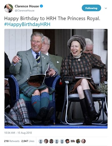 See which photo the royal family used to wish Princess Anne happy ...