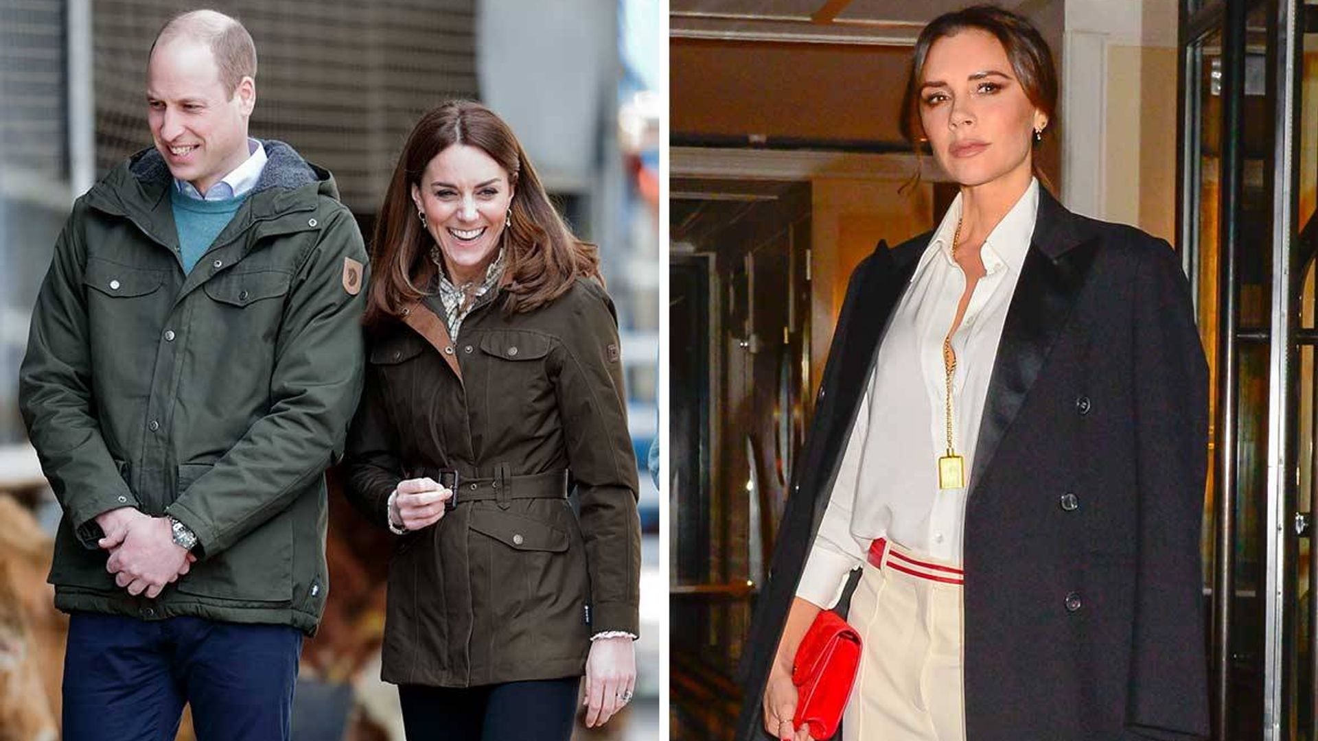 Kate Middleton and Prince William supported by Victoria Beckham during ...