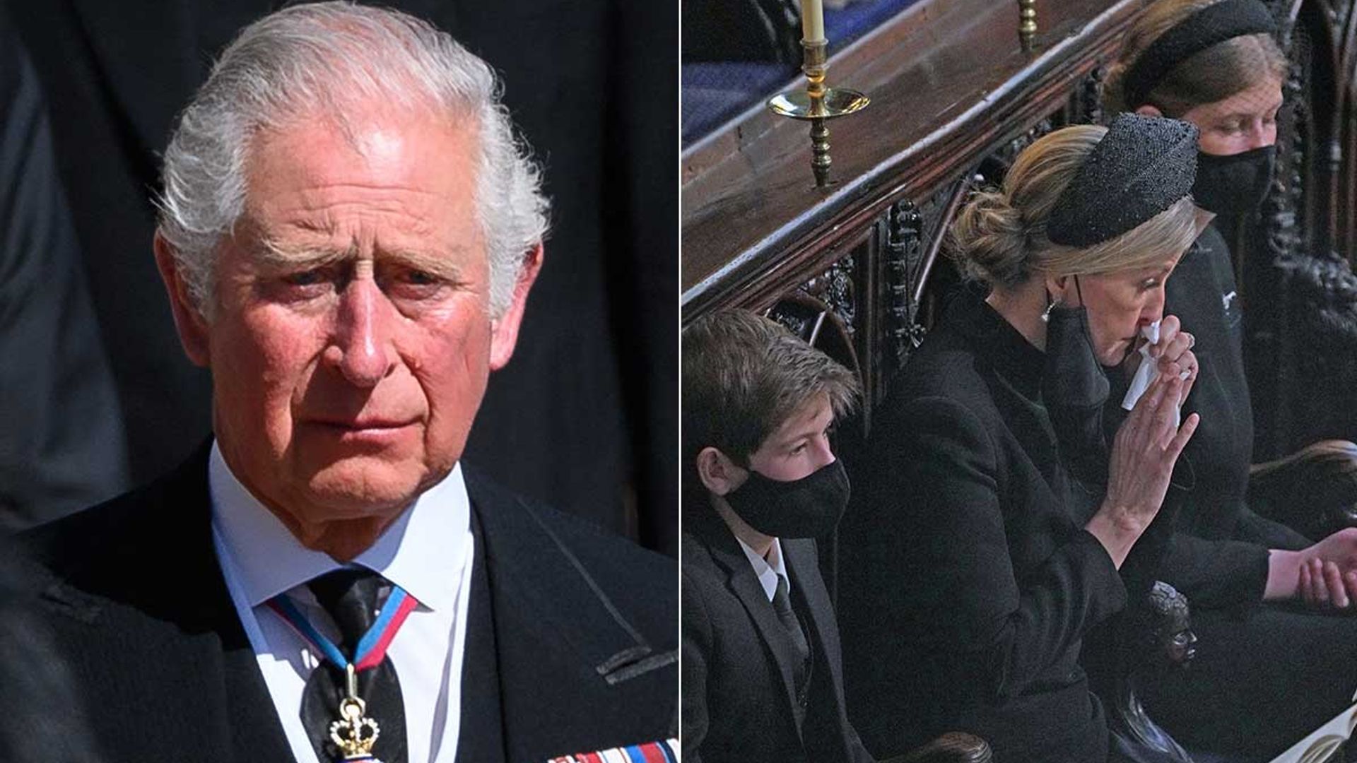 Royals show heartbreaking emotion at Prince Philip's funeral: Sophie ...