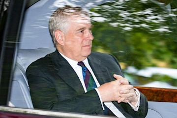 Prince Andrew pictured driving to meet new granddaughter for first time ...